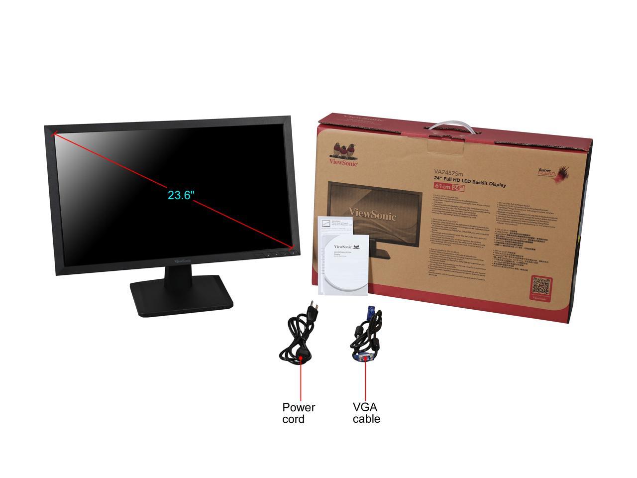 ViewSonic VA2452SM 24 Inch 1080p LED Monitor DisplayPort DVI and VGA ...