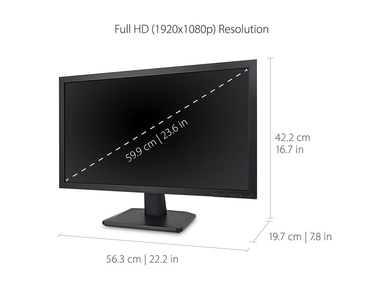 ViewSonic VA2452SM 24 Inch 1080p LED Monitor DisplayPort DVI and VGA ...