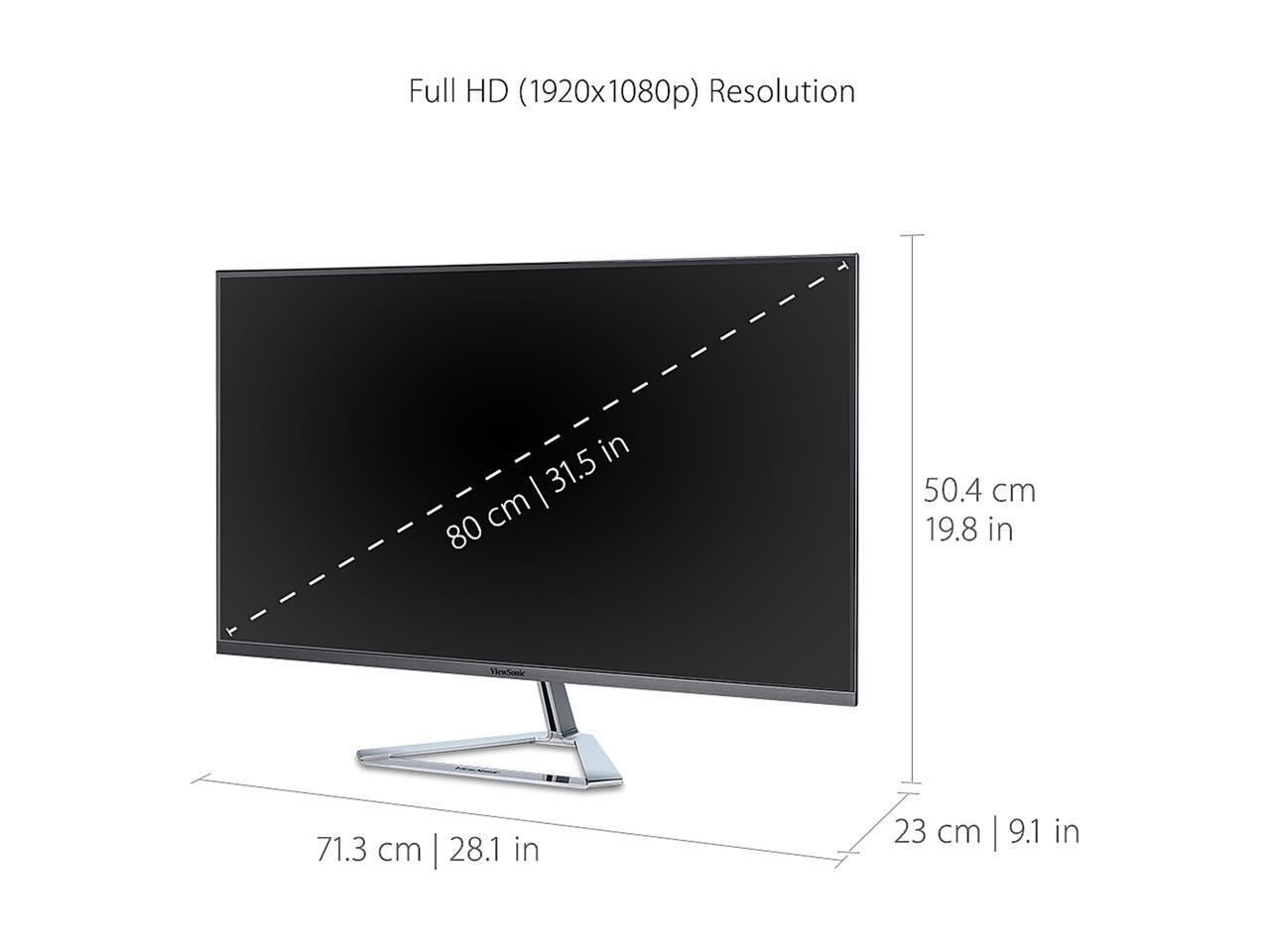 ViewSonic VX3276-MHD 32 Inch 1080p Frameless Widescreen IPS Monitor ...