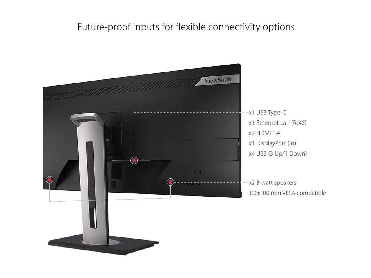 ViewSonic VG3456 34 Inch 21:9 UltraWide WQHD 1440p Monitor with ...