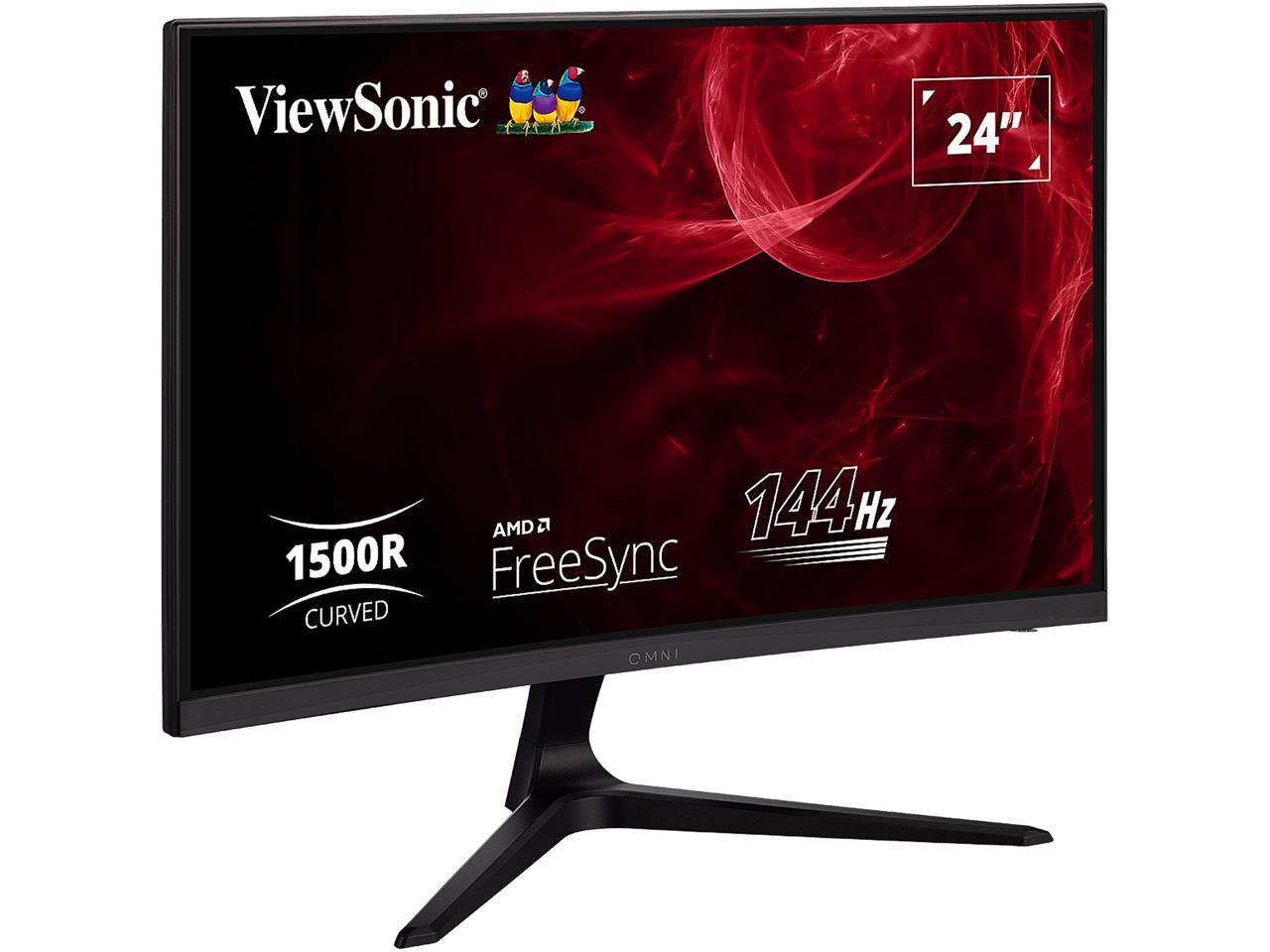 ViewSonic OMNI VX2418C 24 Inch 1080p 1ms 165Hz Curved Gaming Monitor ...
