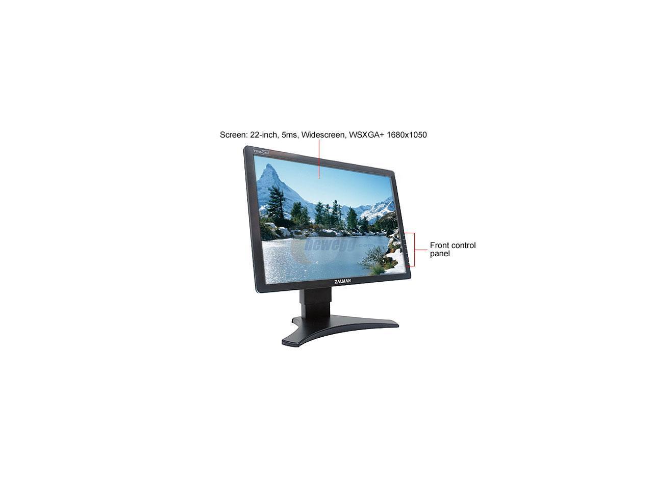 Zalman 22" WSXGA+ 3D LCD Monitor 5 ms 1680 x 1050 D-Sub, DVI-D ZM-M220W ...
