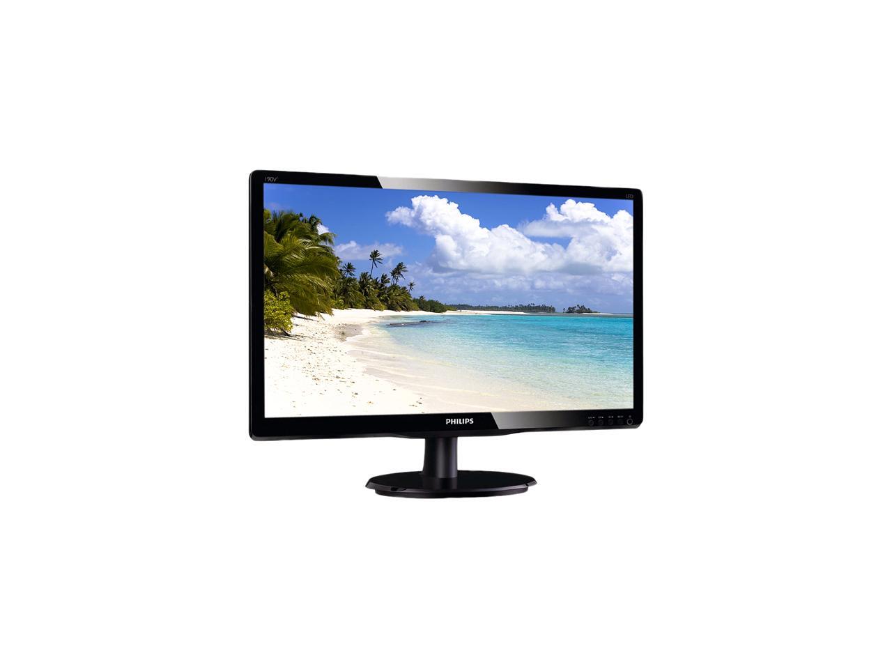 PHILIPS 190V4LSB Black 19" 5ms Widescreen LED Backlight LCD Monitor ...