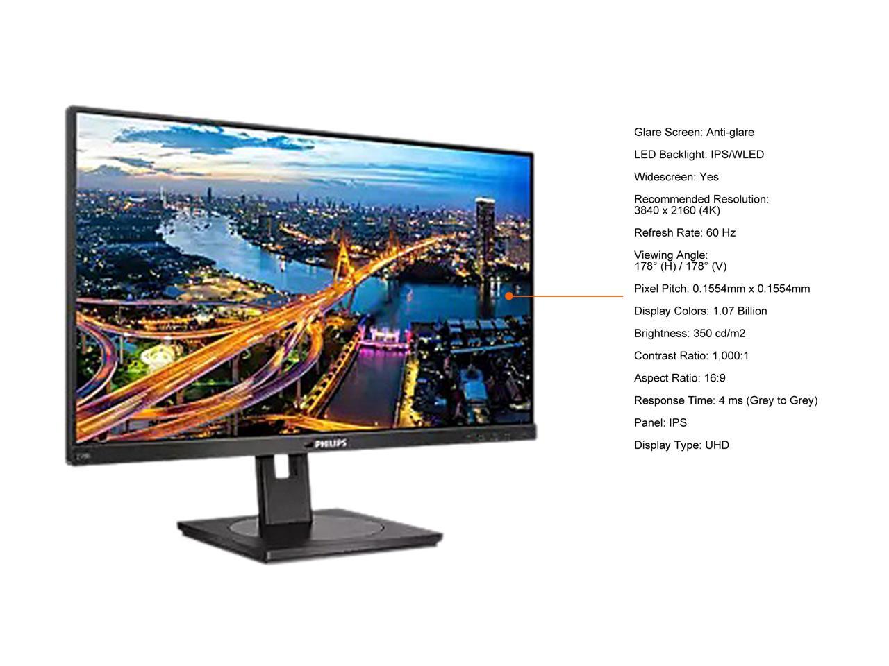 PHILIPS 278B1 27" UHD 3840 x 2160 (4K) 60 Hz HDMI, DisplayPort, USB ...