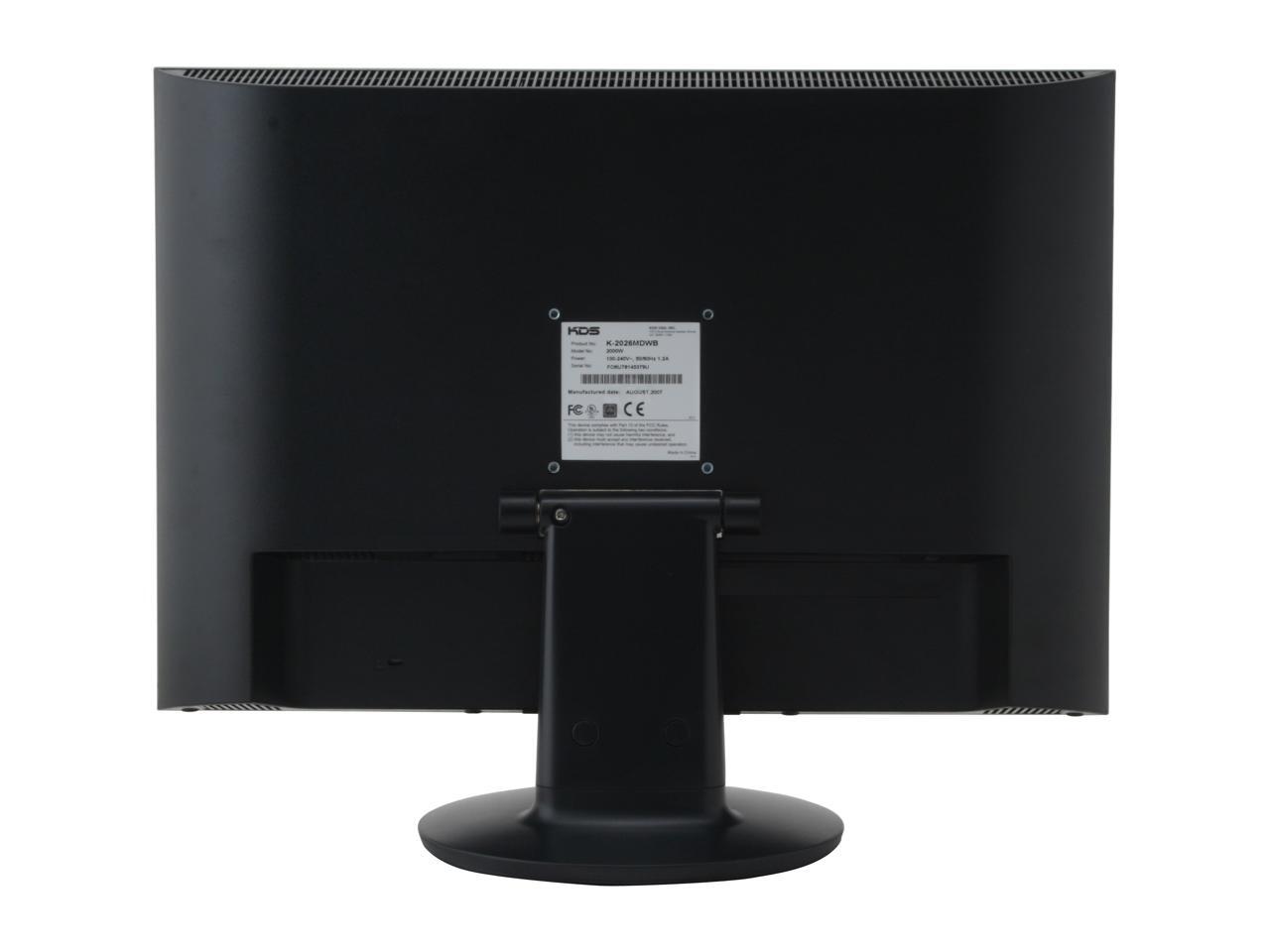 KDS 20" WSXGA+ LCD Monitor 5 ms 1680 x 1050 D-Sub, DVI K-2026mdwb ...