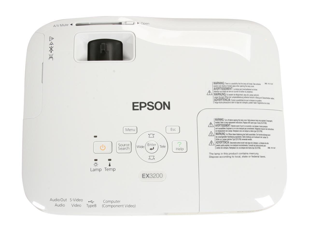 Epson EX Series EX3200 SVGA 800x600 2600 Lumens Multimedia 3LCD ...