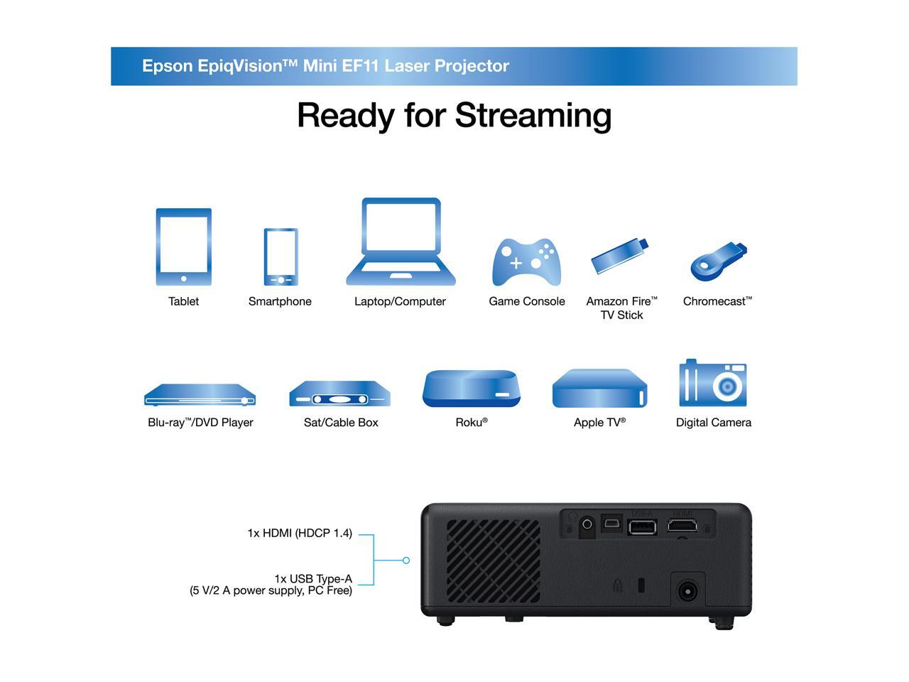EPSON EpiqVision Mini EF11 Laser Projector - Newegg.com