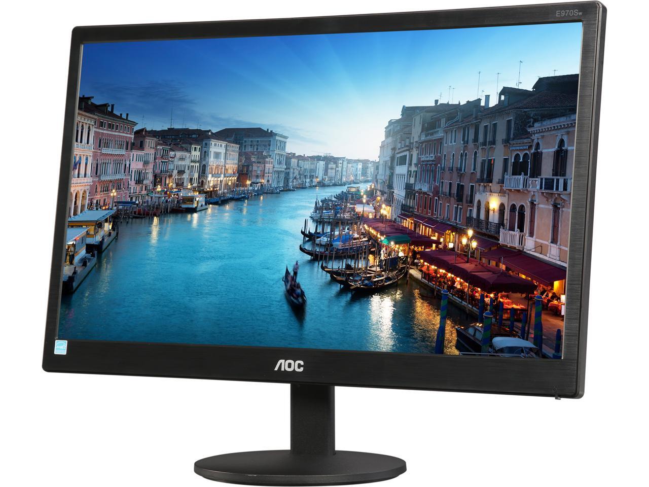 Refurbished: AOC 19" (Actual size 18.5") 60 Hz TN WXGA LCD Monitor 5 ms ...