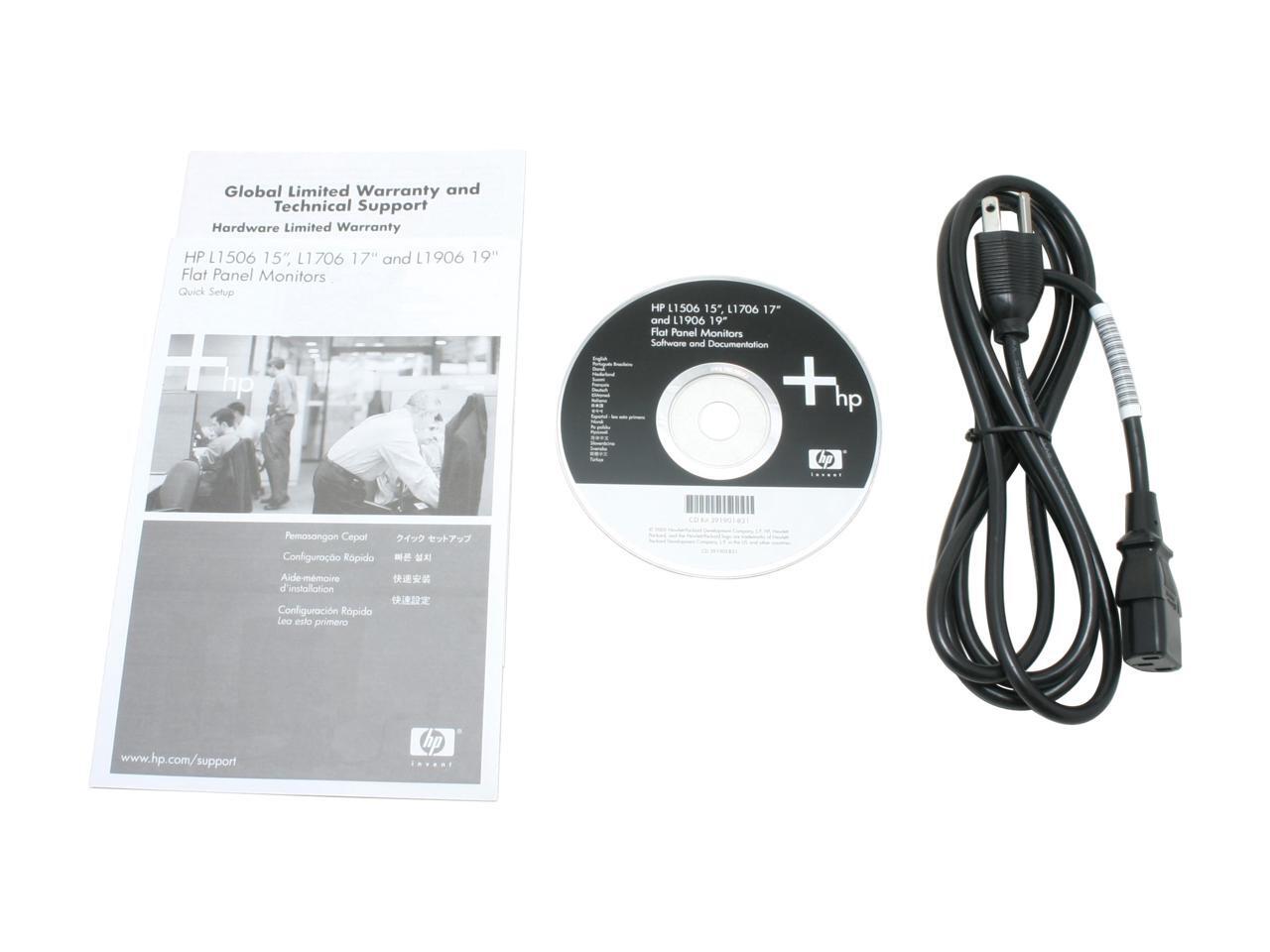 HP 15" Active Matrix, TFT LCD XGA LCD Monitor 8 ms 1024 x 768 D-Sub ...