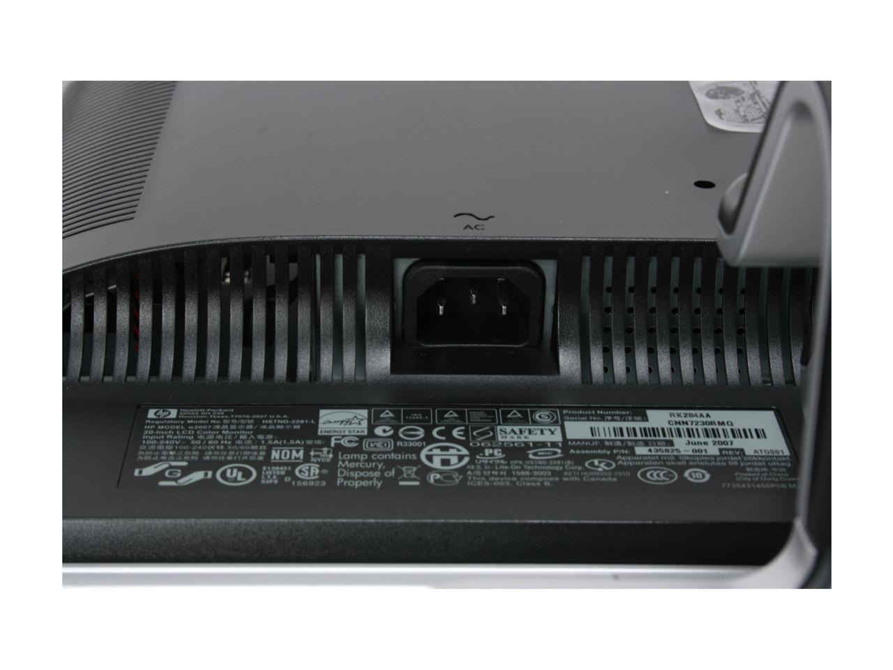 HP 20.1" Active Matrix, TFT LCD WSXGA+ LCD Monitor 5 ms 1680 x 1050 D ...