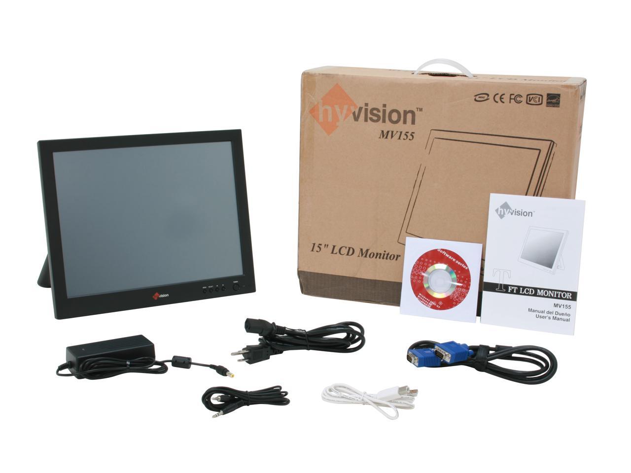 Megavision MV155U Black 15" 5-wire resistive USB Touchscreen Monitor ...