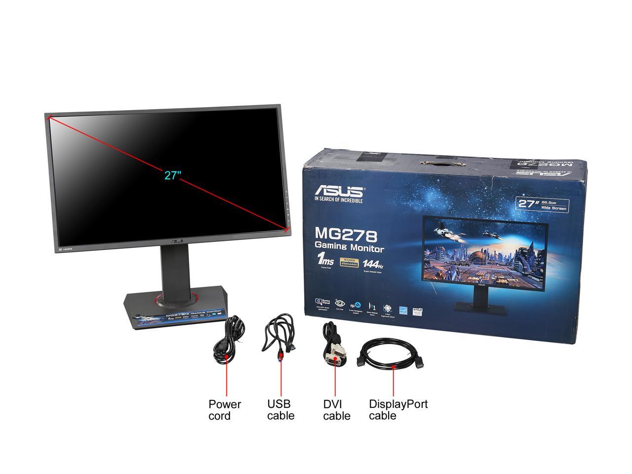 Refurbished: Asus MG278Q 27" 2K WQHD 2560x1440 144Hz 1ms G-Sync 2xHDMI ...