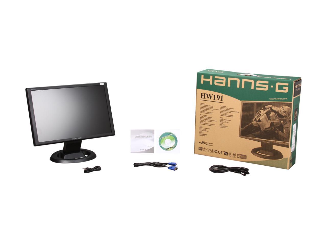 Hanns-G HW-191APB Black 19" 5ms Widescreen LCD Monitor 300 cd/m2 700:1 ...