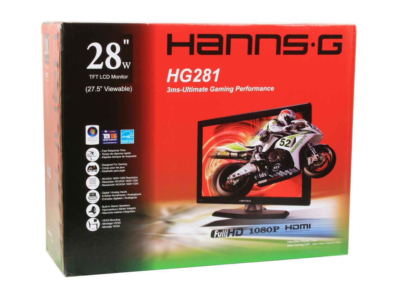 Hanns-G 27.5" Active Matrix, TFT LCD WUXGA LCD Monitor with Height ...