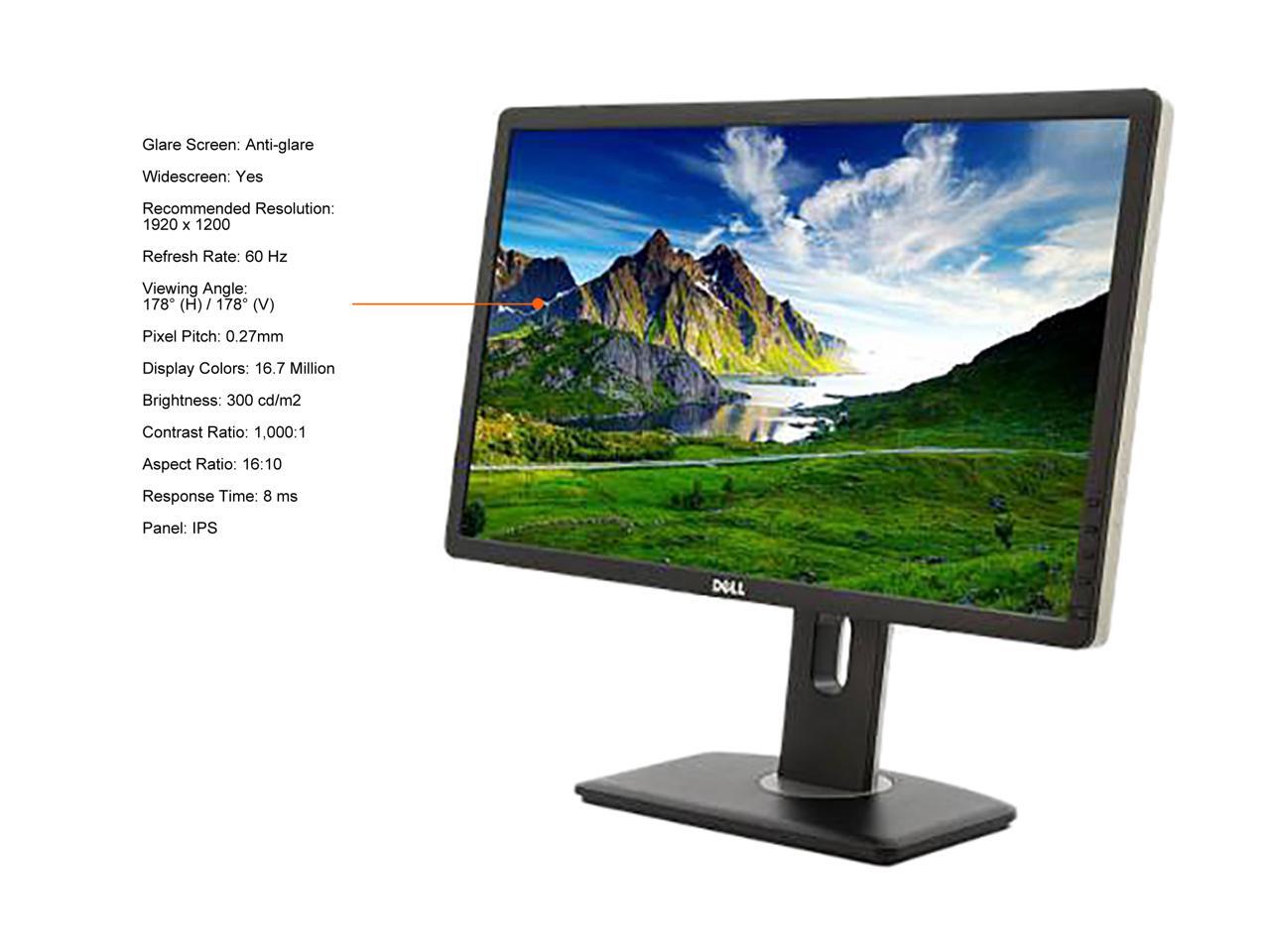 Refurbished: Dell 24" 60 Hz IPS IPS Monitor 8 ms 1920 x 1200 D-Sub, DVI ...