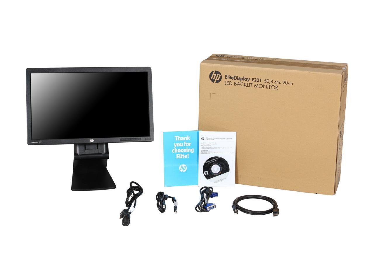 HP Promo EliteDisplay E201 Black 20" 5ms Widescreen LED Backlight LCD Monitor - Newegg.com