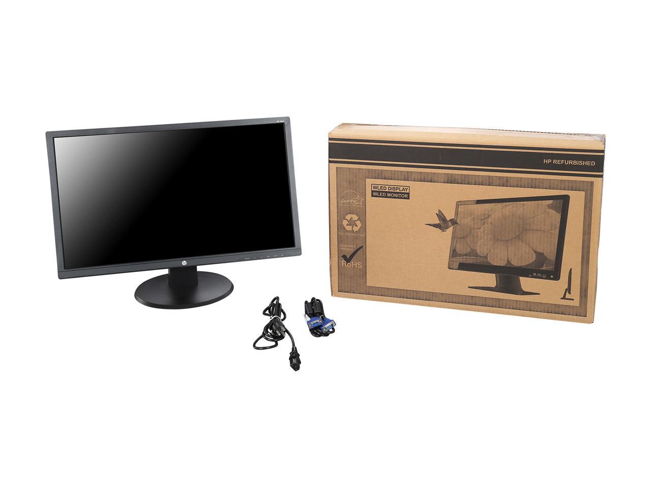 Refurbished: HP 24uh 24" Full HD 1920 x 1080 5ms 60Hz D-Sub, DVI, HDMI ...