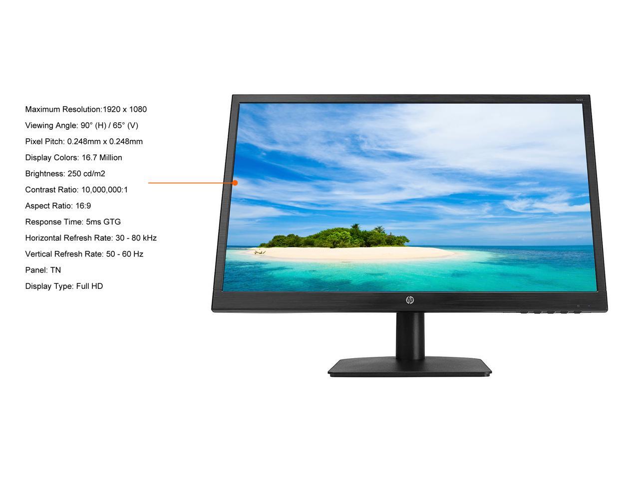 Refurbished: HP 22" (Actual size 21.5") TN FHD Monitor 5ms GTG HDMI ...