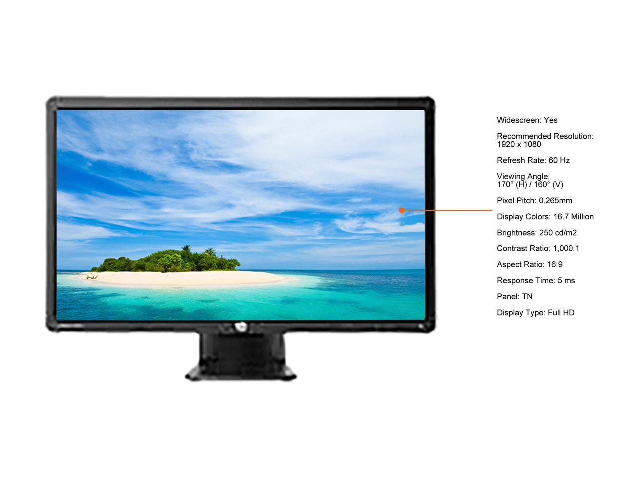 Refurbished: HP 23" 60 Hz TN FHD Monitor 5 ms 1920 x 1080 D-Sub, DVI ...