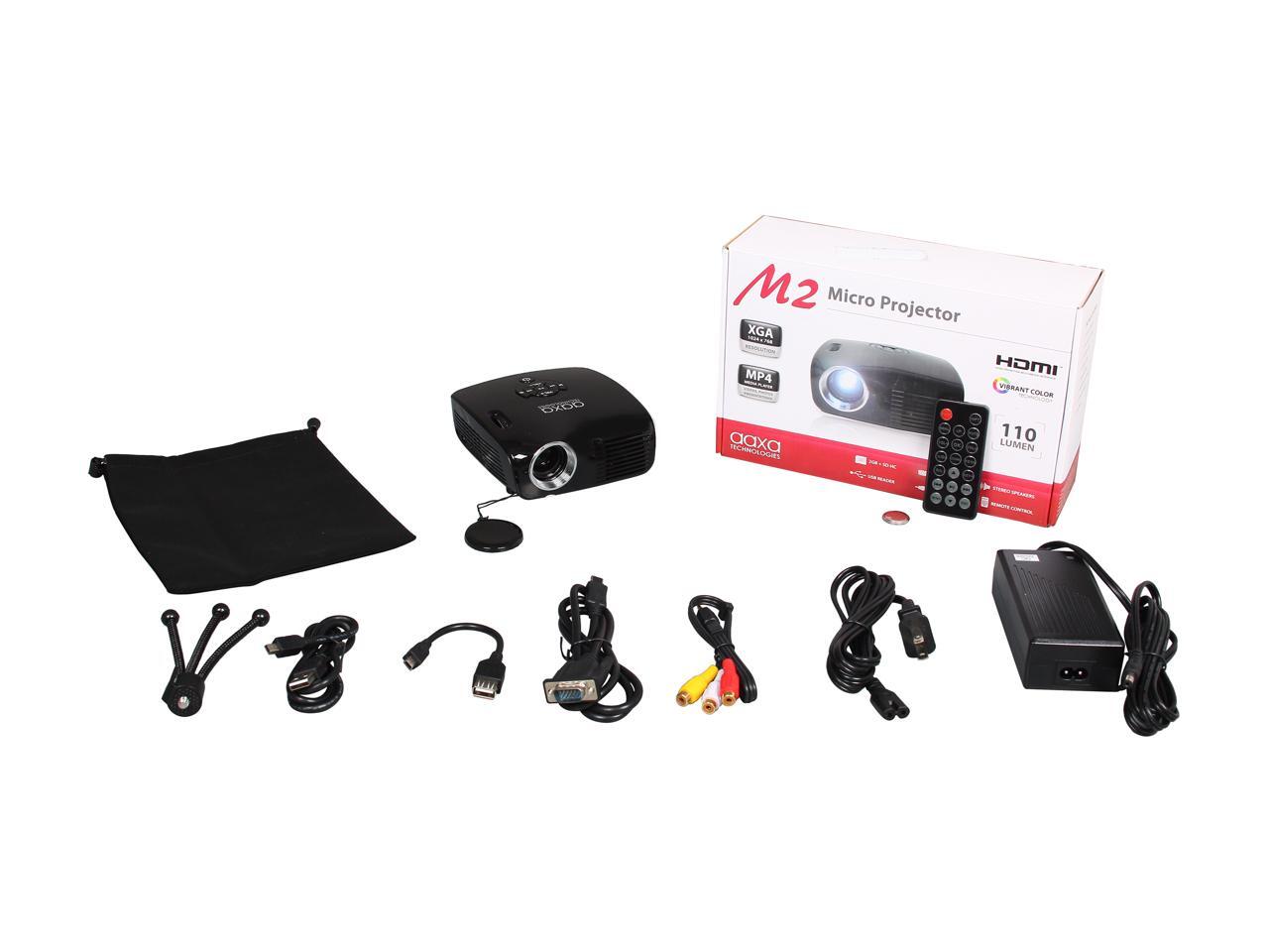 AAXA M2 HDMI 720p 110 Lumens LCoS Micro Projector W/ Embedded Media ...