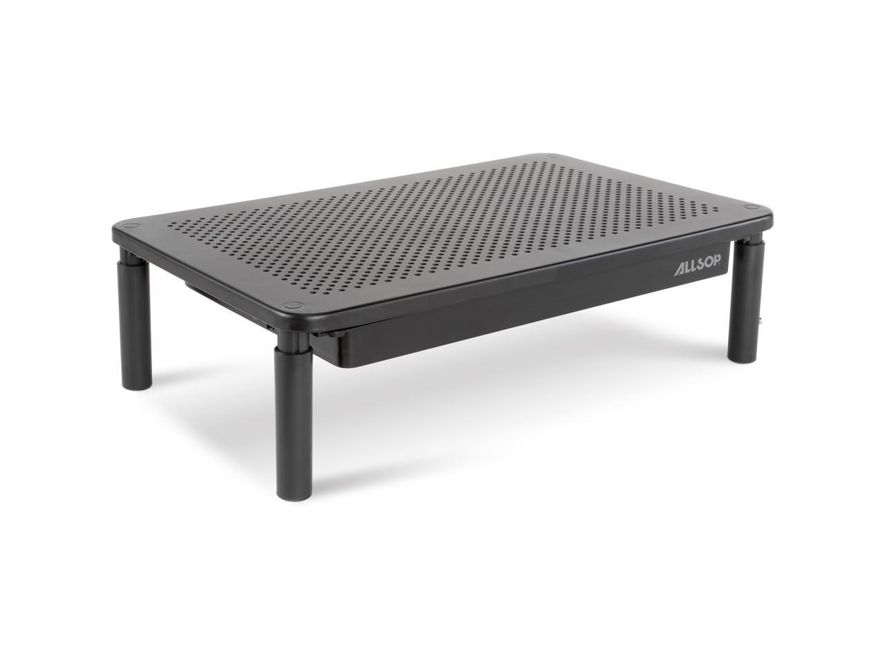 Allsop Metal Art Tri-Level Adjustable Height Monitor Stand with Drawer ...