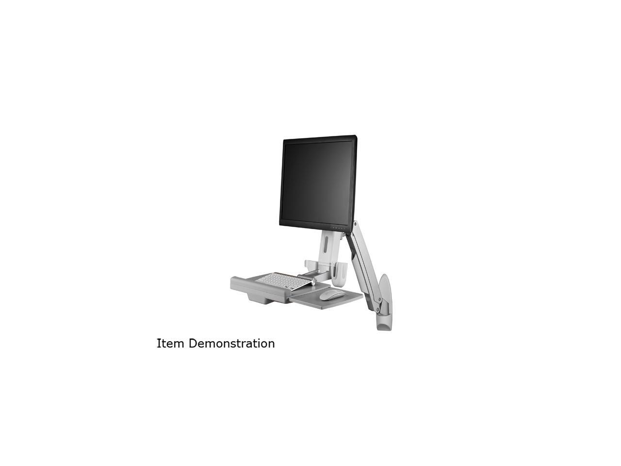 StarTech WALLSTS1 Wall Mounted Sit Stand Desk - Single Monitor ...