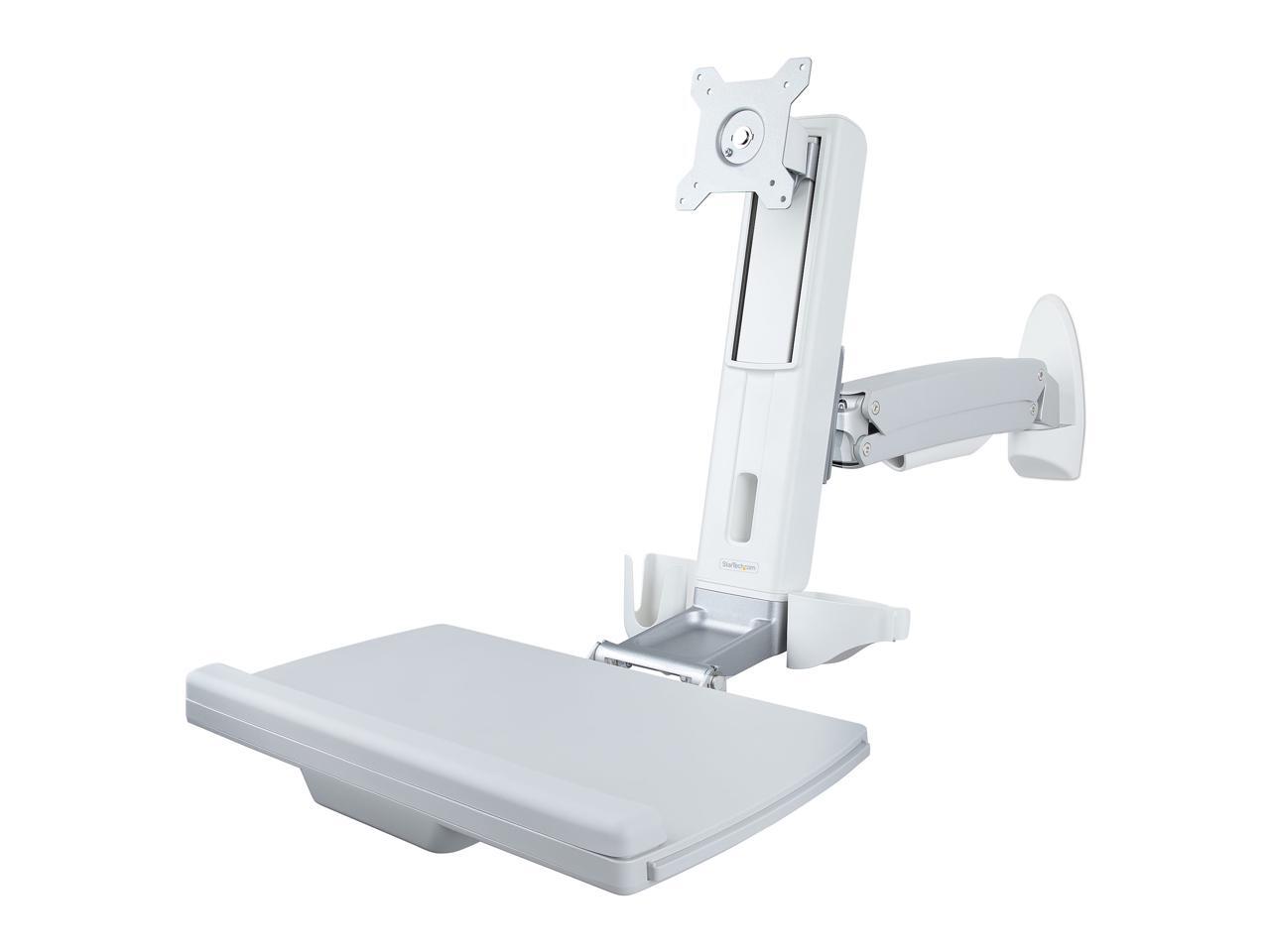 StarTech.com Wall Mount Workstation, Full Motion Sit Stand Desk w ...