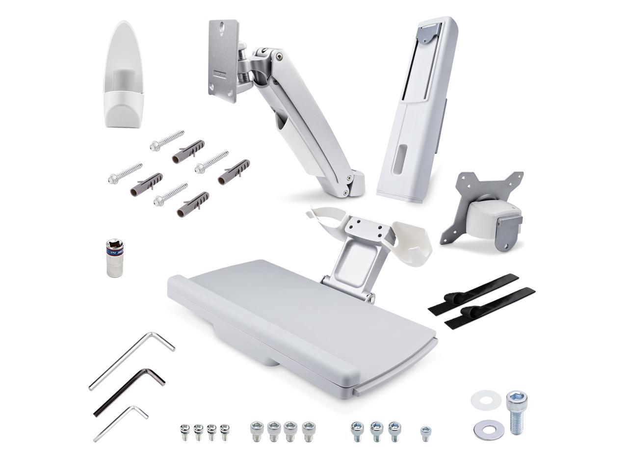 StarTech.com Wall Mount Workstation, Full Motion Sit Stand Desk w ...