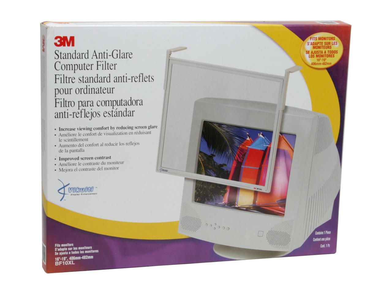 3M BF10XL Anti-Glare Computer Filter For 16"-19" CRT/17"-18" LCD ...