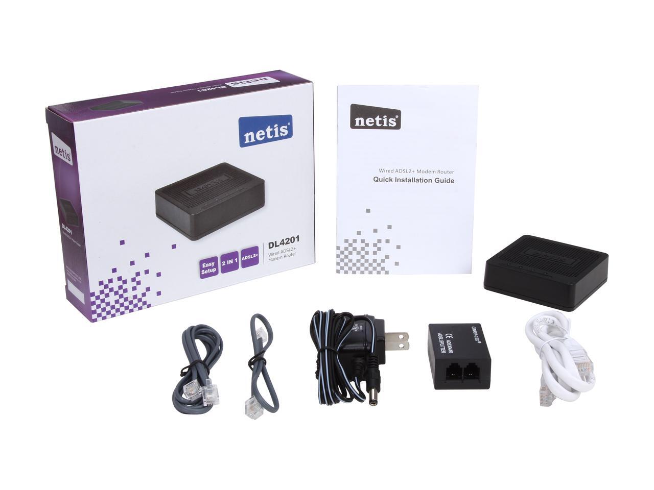 NETIS DL4201 Wired ADSL2+ Modem Router - Newegg.com