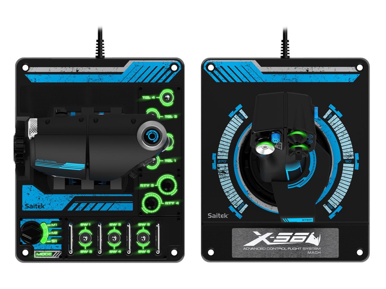 Saitek Pro Flight X-56 Rhino H.O.T.A.S. (Hands on Throttle and Stick ...