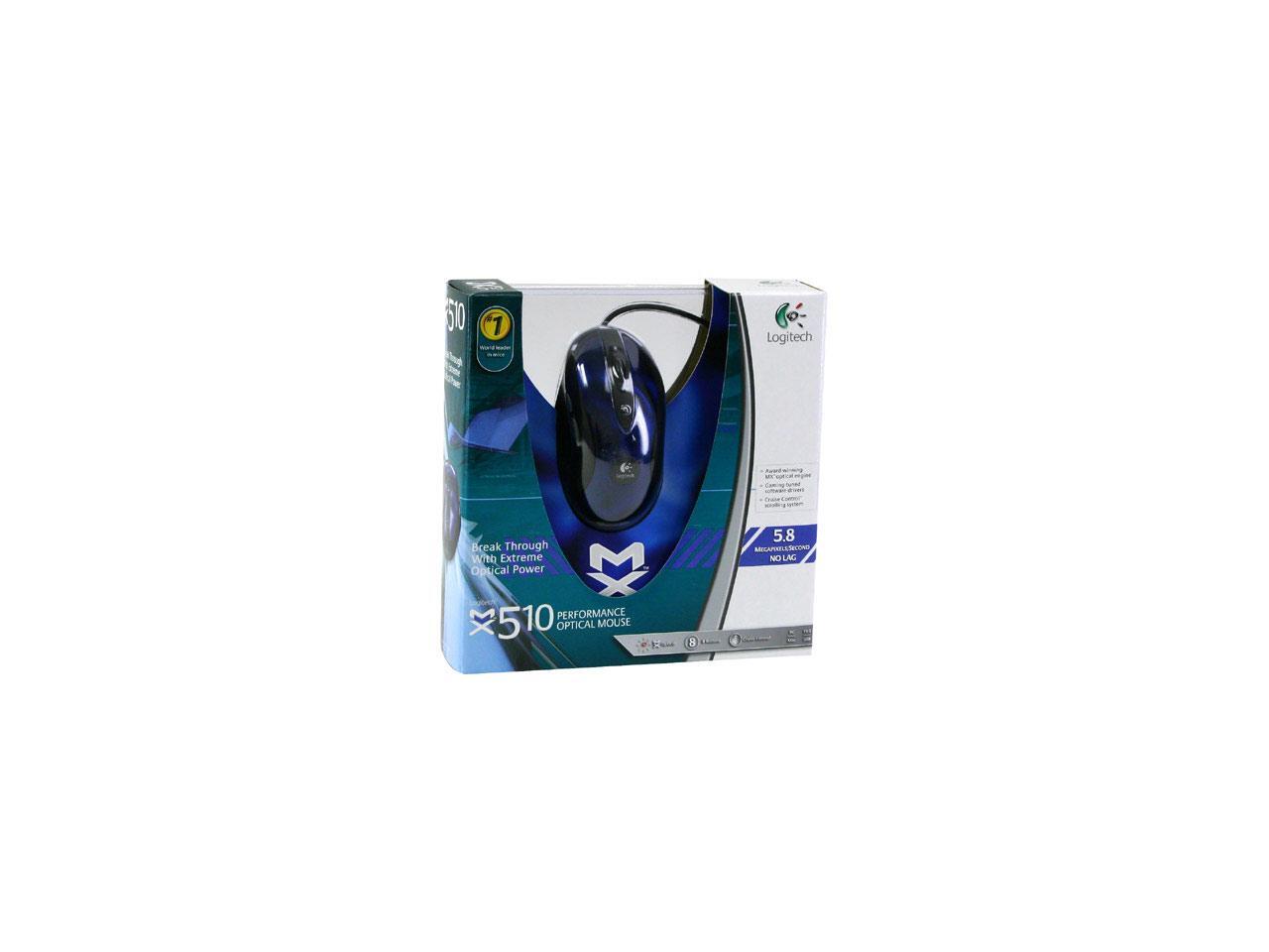 Logitech MX510 931162-0403 Blue Optical Mouse - Newegg.com