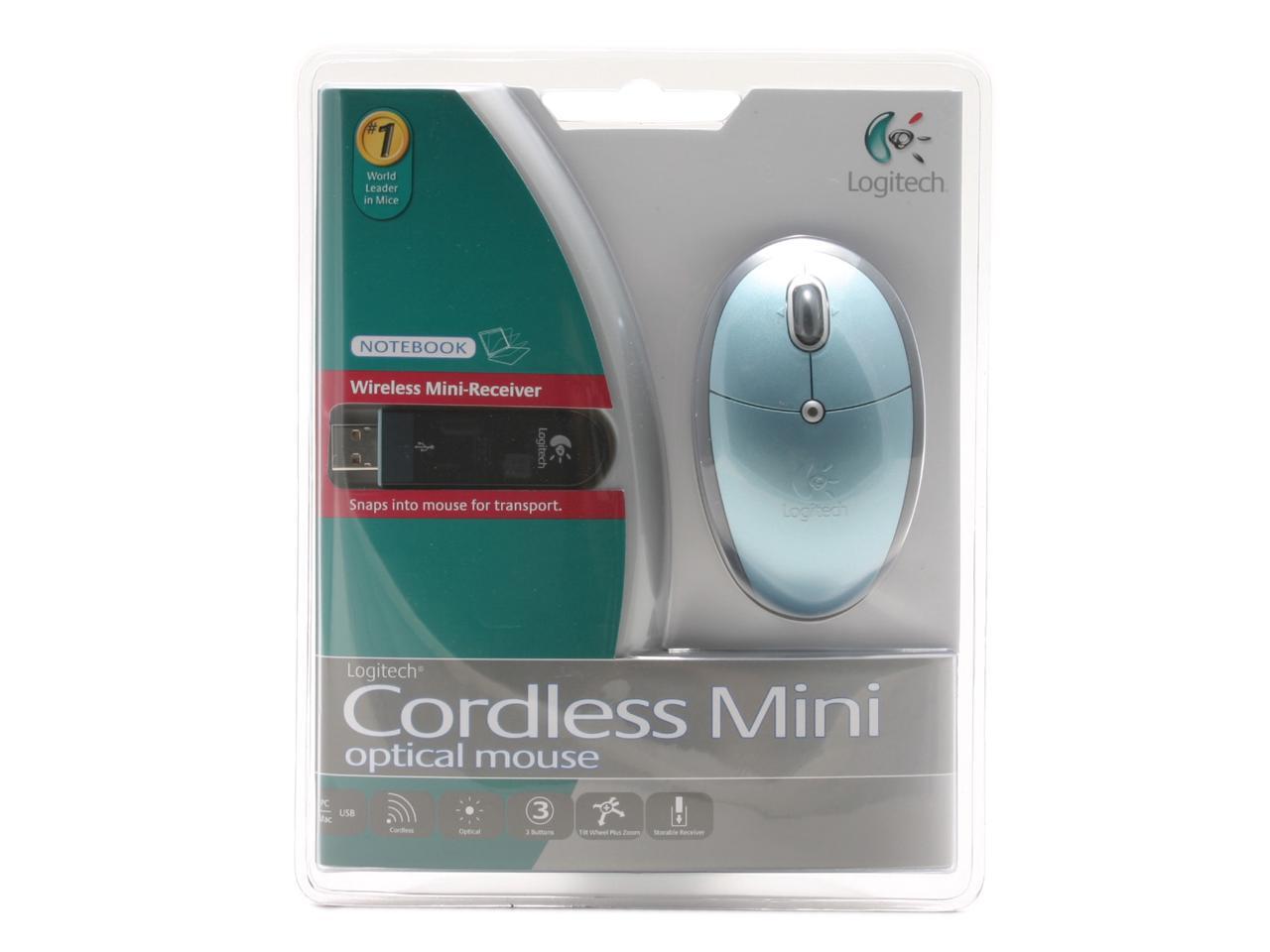 Logitech Cordless Mini Blue RF Wireless Optical Mouse - Newegg.com