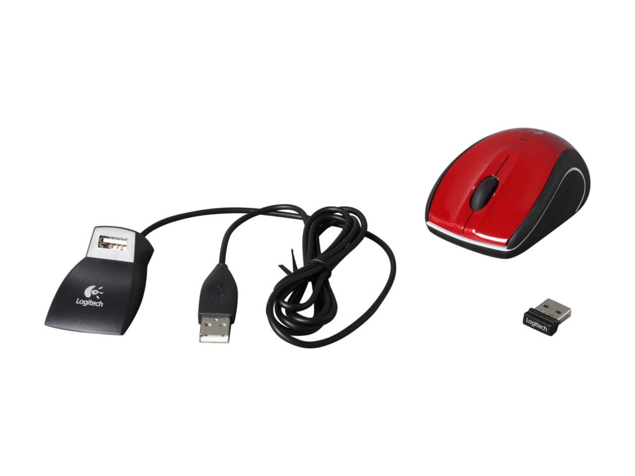 Logitech V450 Nano Red Cordless Laser Mouse - Newegg.com