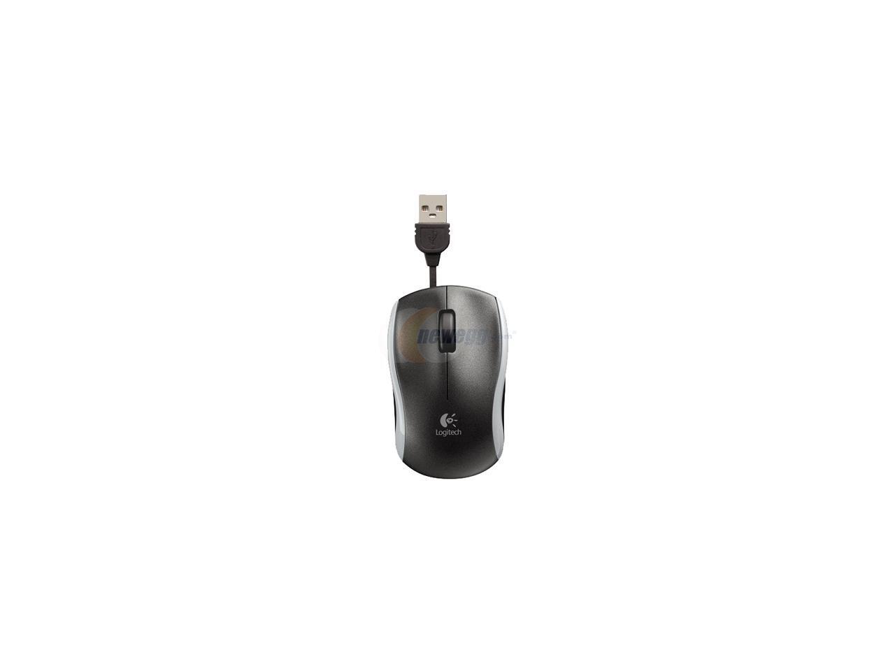 Logitech M125 Silver Wired Optical Retractable Corded Mouse - Newegg.ca