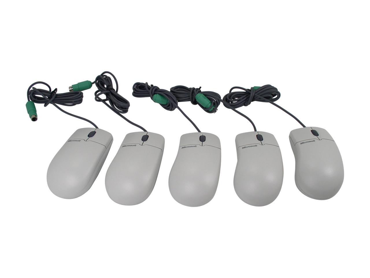 Microsoft Intellimouse 3.0 673-00338 White Wired Ball Mouse 5-Pack ...