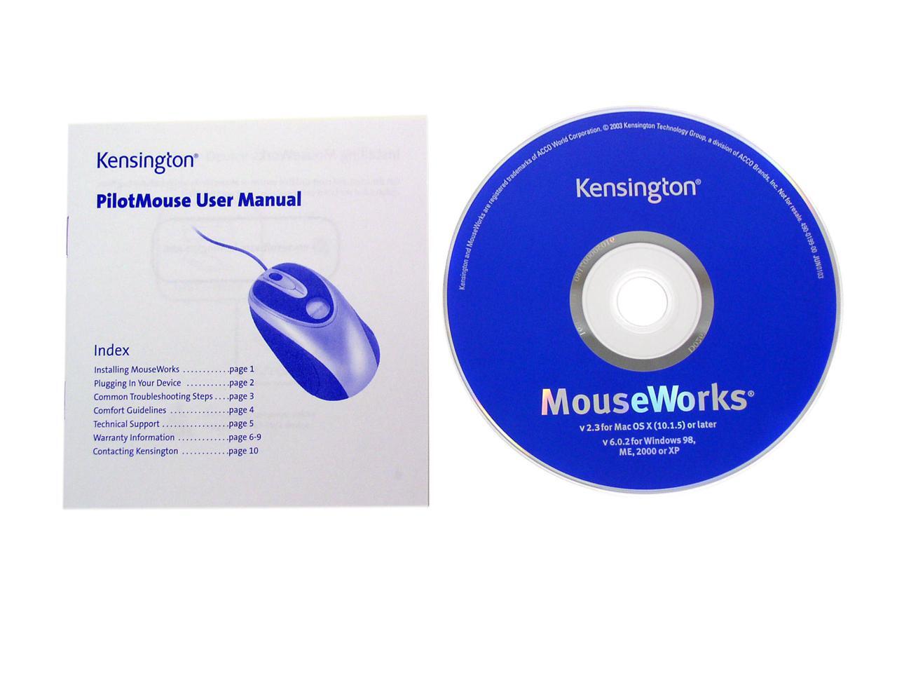 Kensington PilotMouse Optical 72127 Silver/Black Wired Optical Mouse ...