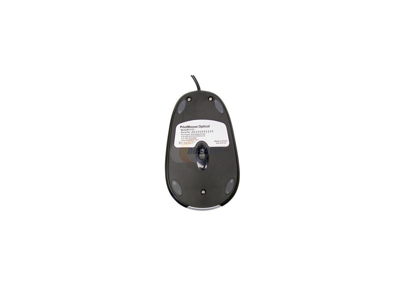 Kensington PilotMouse Optical 72127 Silver/Black Wired Optical Mouse ...