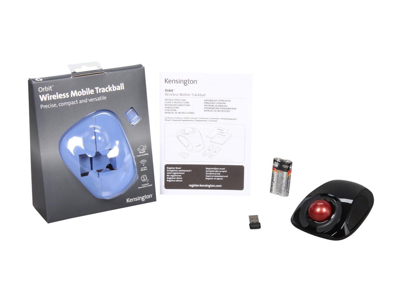 Kensington K72352US Black RF Wireless Orbit Mobile Trackball - Newegg.com