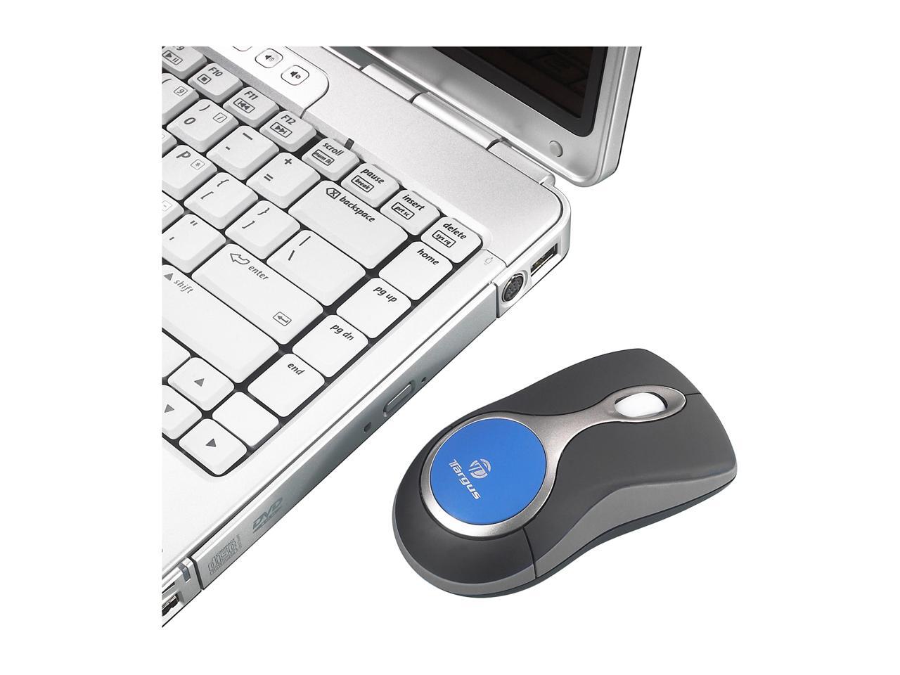 Targus AMB03US Black/Blue 3 Buttons 1 x Wheel USB Bluetooth Wireless ...