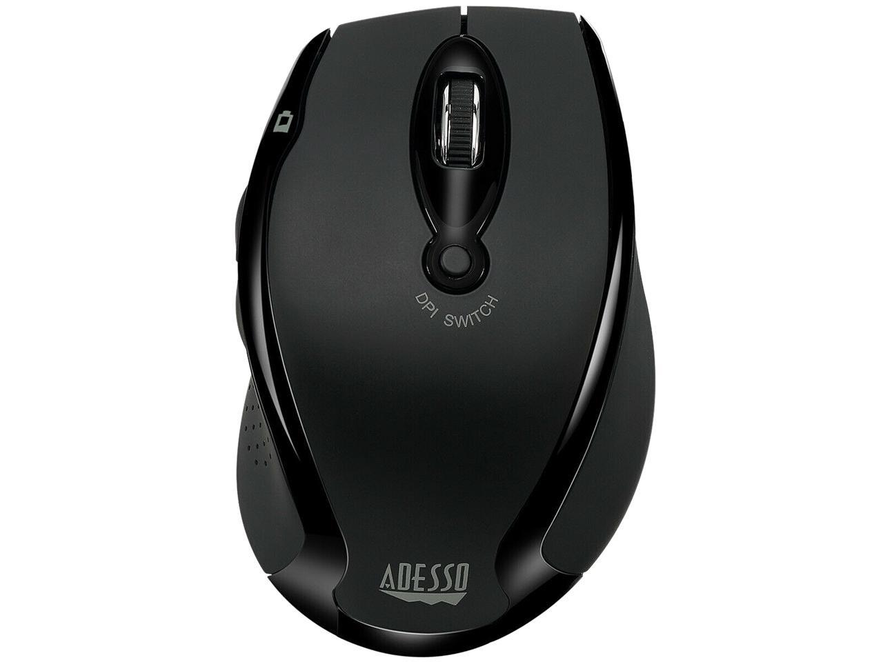 ADESSO Wireless Ergonomic Optical Mouse IMOUSE M20B Black 2.4 GHz Radio ...