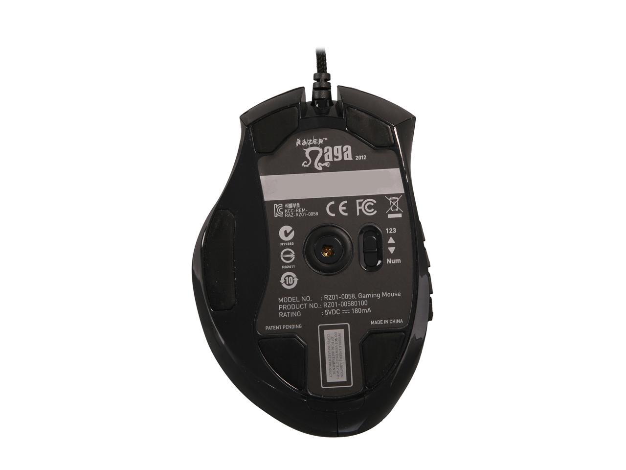 RAZER Naga 2012 Black 17 Buttons 1 x Wheel USB Wired Laser 5600 dpi ...