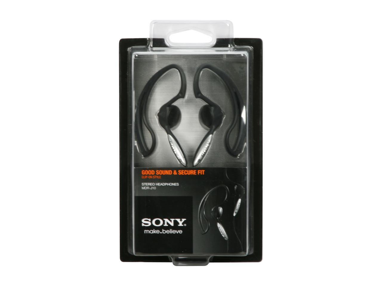SONY Black MDR-J10/BLACK Vertical in-the-ear Clip Style Headphone ...