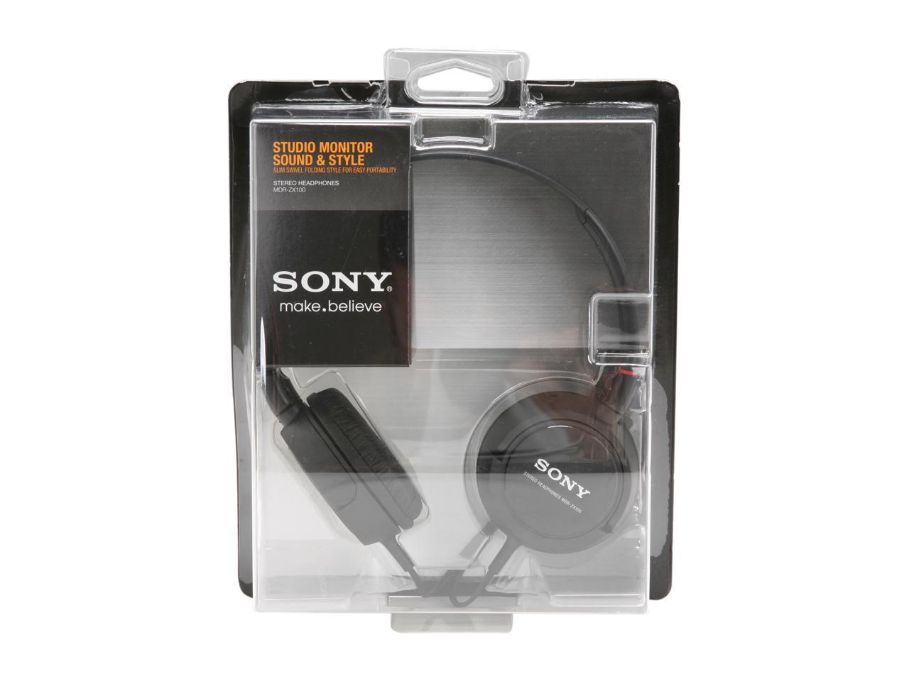 SONY Black MDR-ZX100/BLK Supra-aural Stereo Headphone - Newegg.com