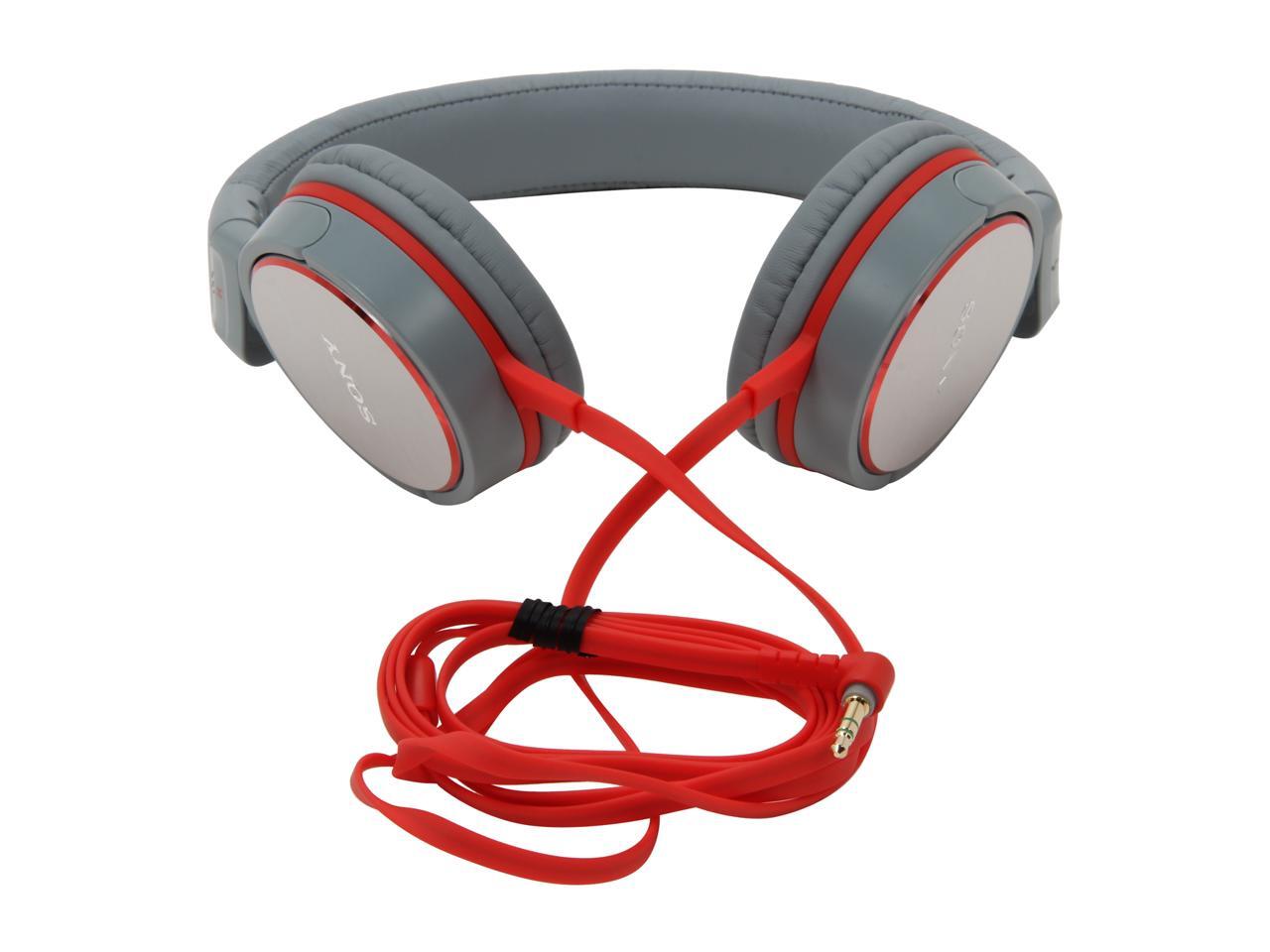 SONY MDR-ZX600/GRAY 3.5mm Supra-aural Stereo Headphone (Gray/Orange ...