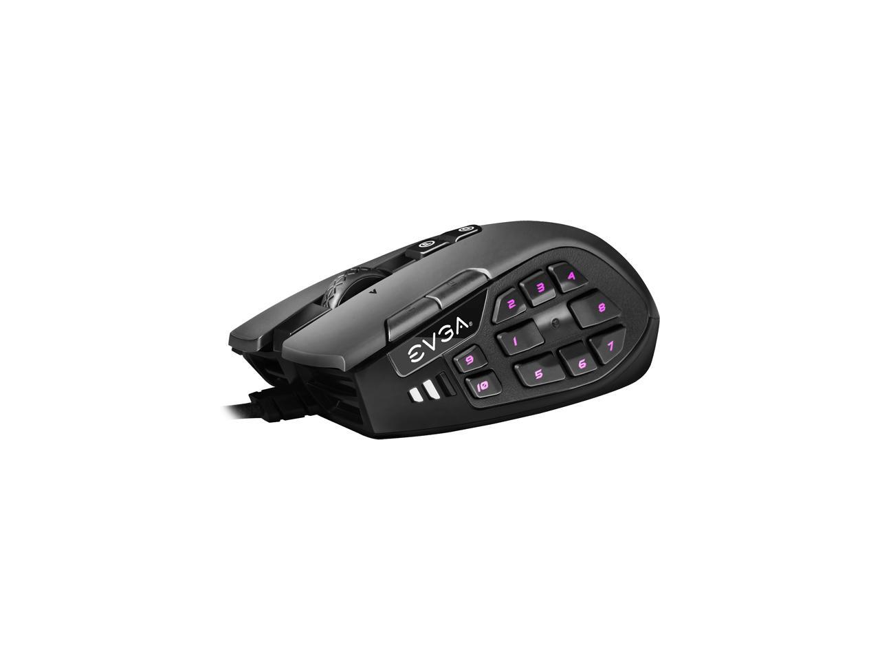 EVGA X15 MMO Gaming Mouse, 8k, Wired, Black, Customizable, 16,000 DPI ...