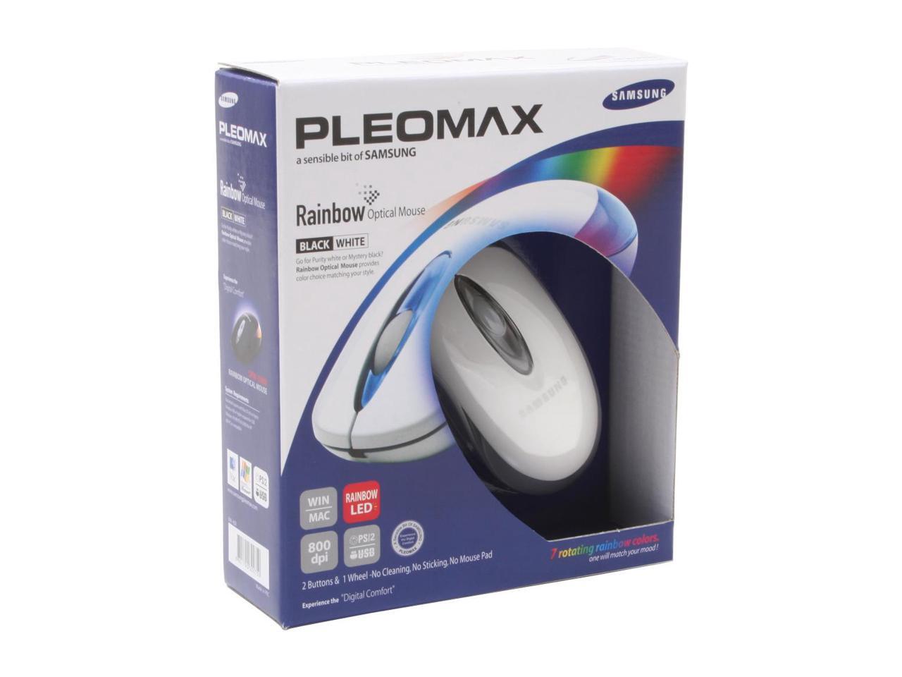 SAMSUNG PLEOMAX SPM-3800 White 800dpi Optical Rainbow Mouse - Newegg.com