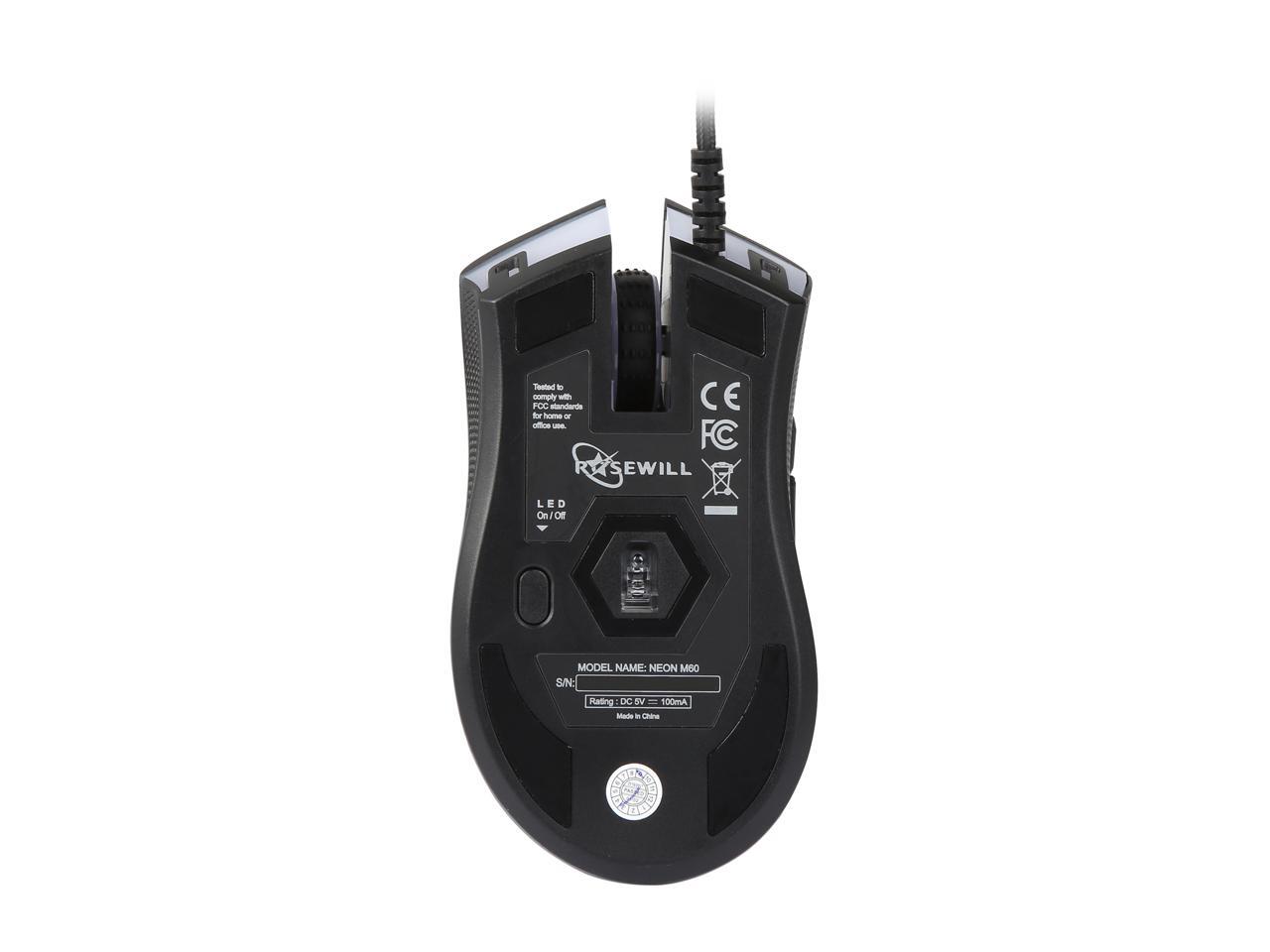 Rosewill NEON M60 Wired Gaming Mouse with Optical Gaming Sensor, On-The ...