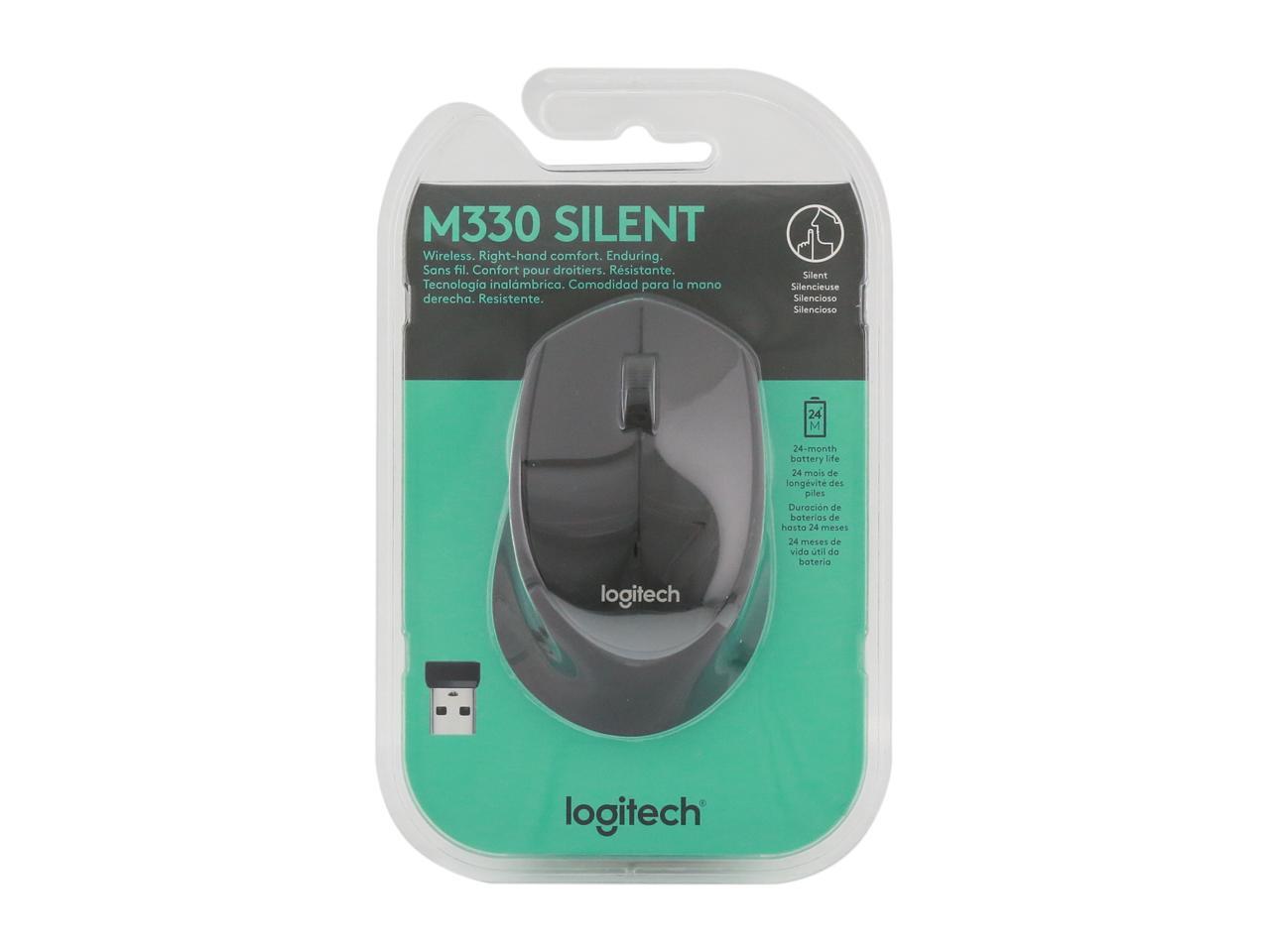 Logitech M330 SILENT PLUS 910-004905 Black RF Wireless Optical Mouse ...