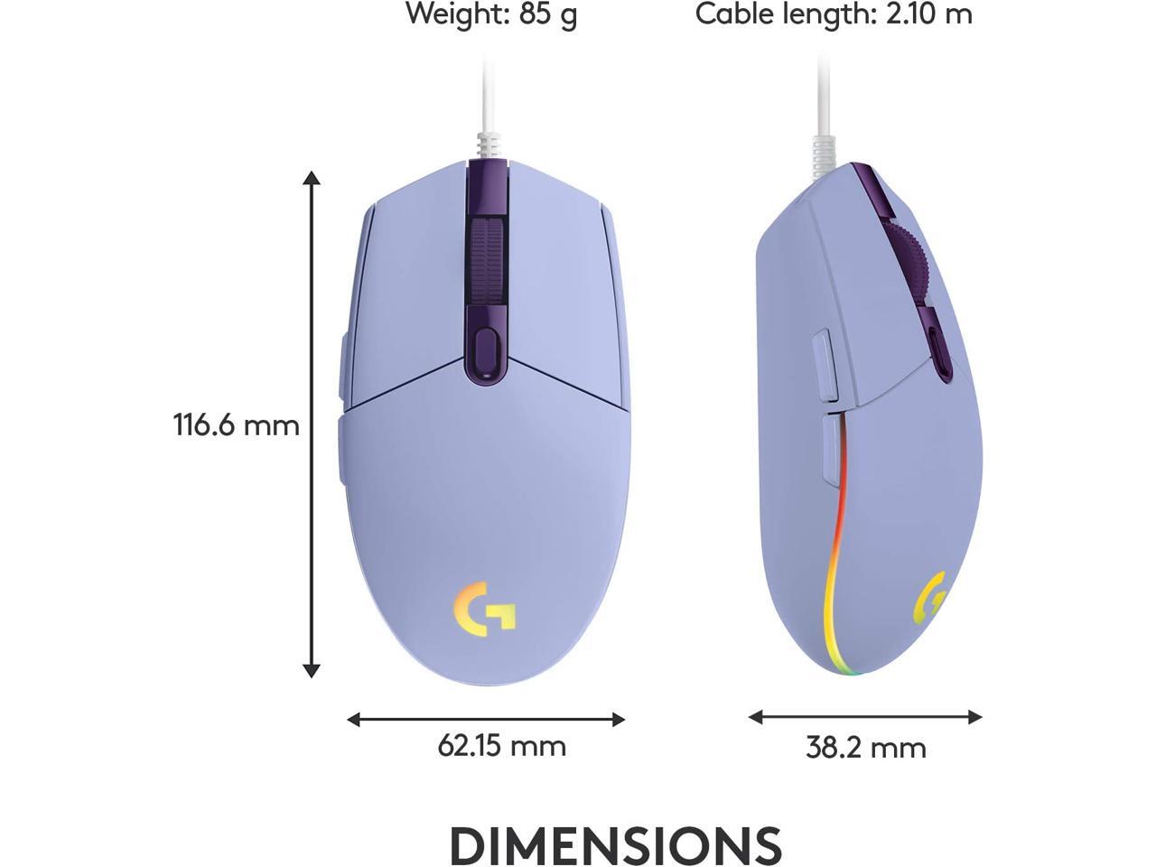 Logitech G203 Wired Gaming Mouse, 8,000 DPI, Rainbow Optical Effect ...